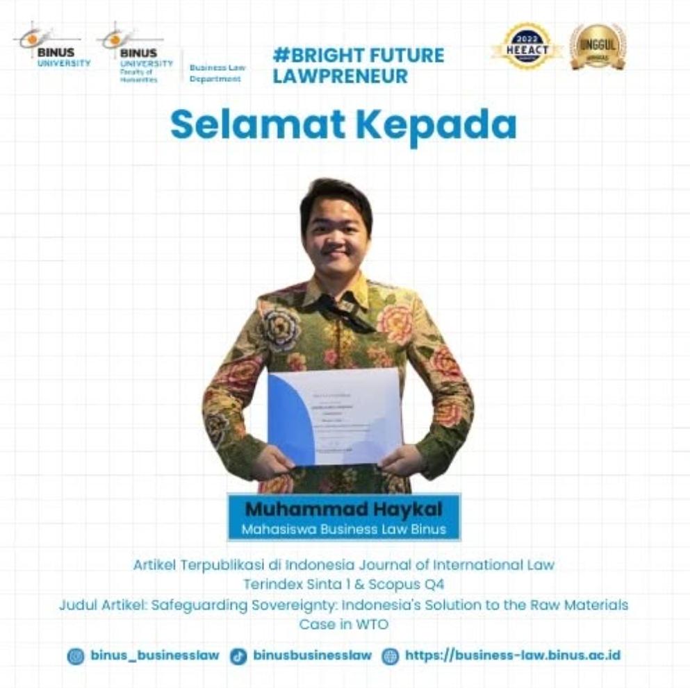 Selamat Kepada Muhammad Haykal Artikel Terpublikasi di Indonesia ...